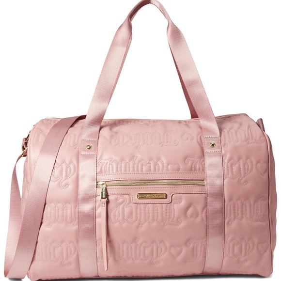 Juicy Couture | Bags | Juicy Couture Rosie Overnight Duffle Weekender Large Bag Taffy Quilted ...